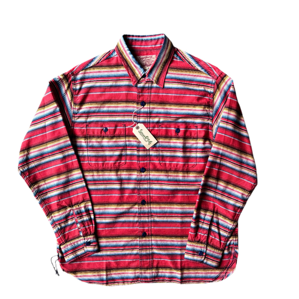 Sugar Cane Native American Scrape Border Shirt Red | Auteur Store
