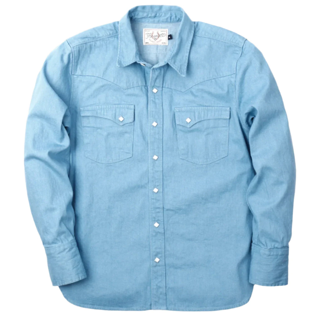 Freenote Cloth Calico Caspian Shirt Blue Denim | Auteur Store